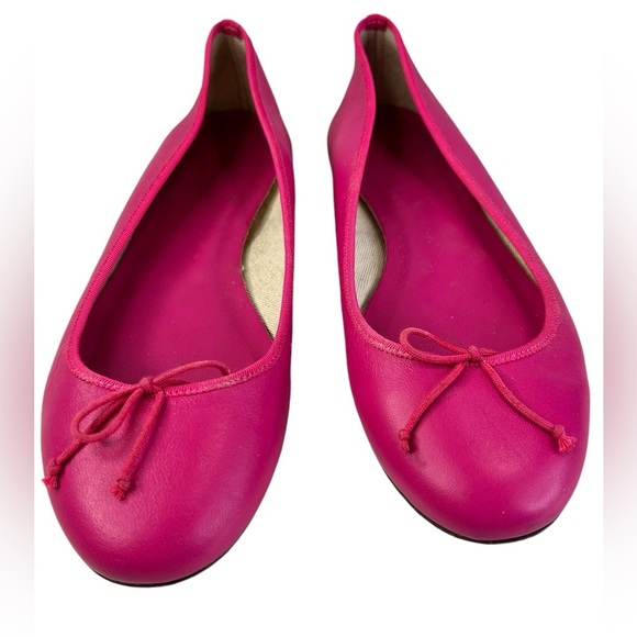 J. Crew | Shoes | J Crew Classic Ballet Bow Flats Pink Leather Size 7 ...